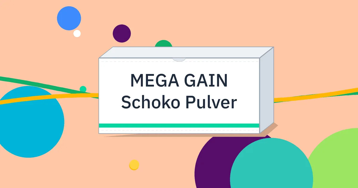 Symbolbild: Packung mit der Aufschrift MEGA GAIN Schoko Pulver (PZN 10743908) – Verfügbarkeit und Bezug in Apotheken in Frankfurt am Main