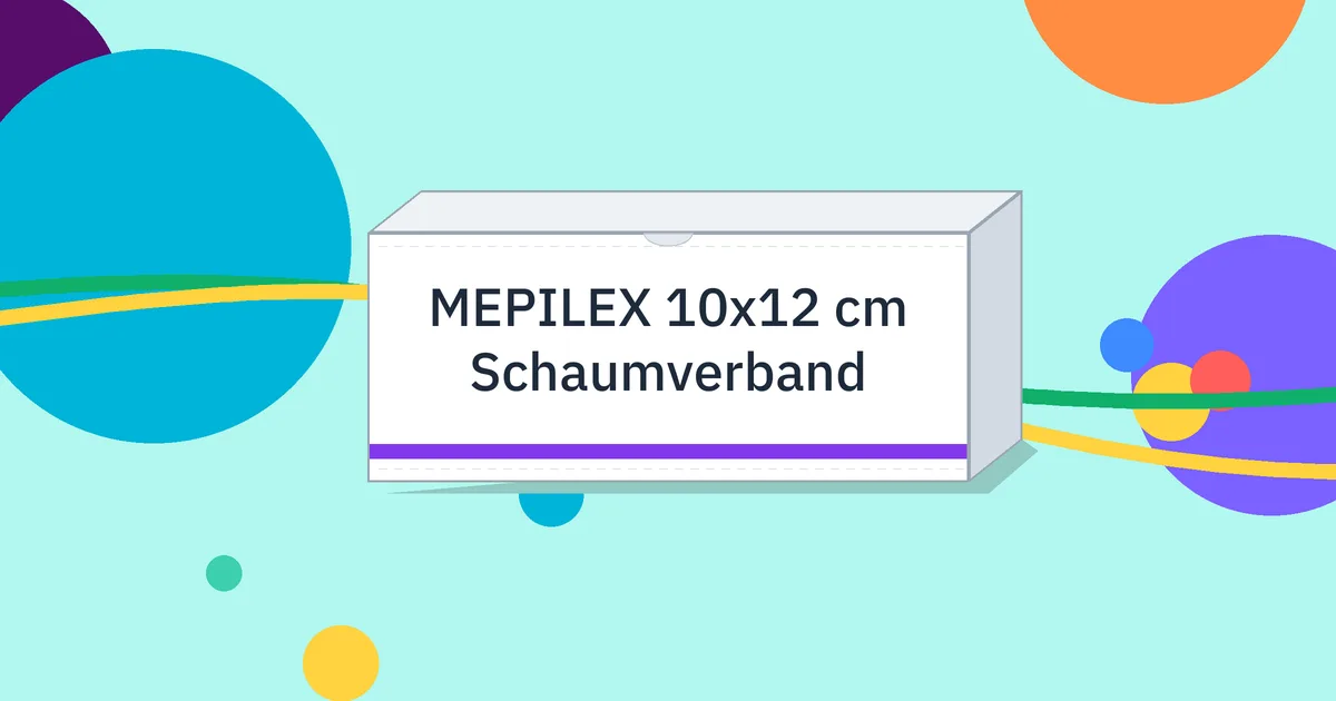 Symbolbild: Packung mit der Aufschrift MEPILEX 10x12 cm Schaumverband (PZN 19707328) – Verfügbarkeit und Bezug in Apotheken in Frankfurt am Main