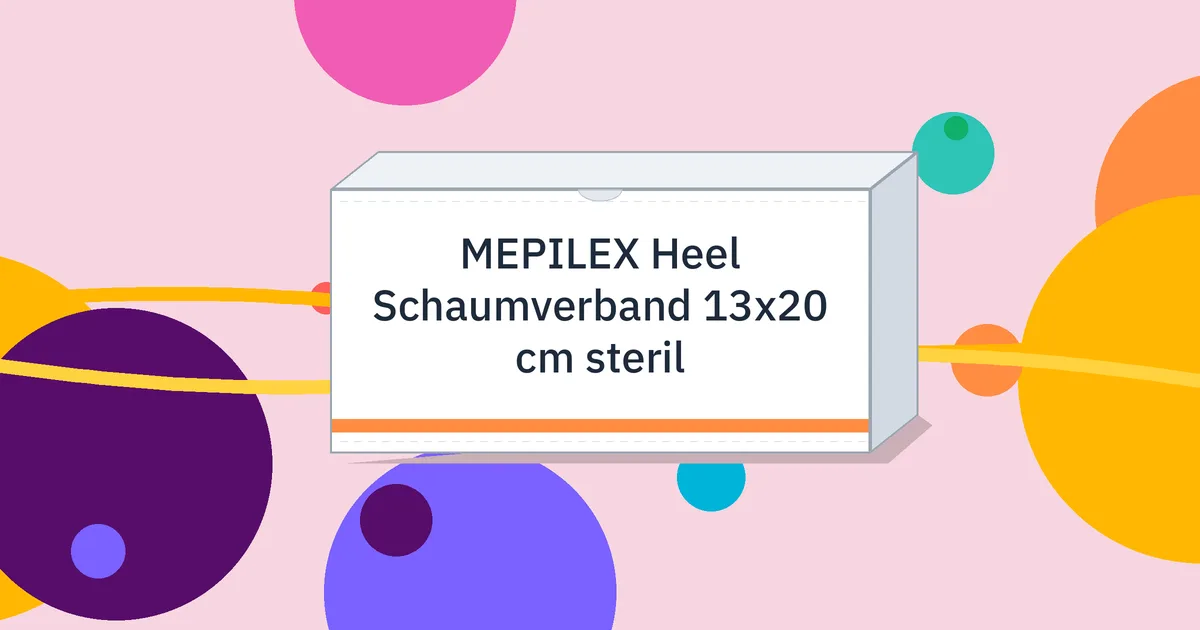 Symbolbild: Packung mit der Aufschrift MEPILEX Heel Schaumverband 13x20 cm steril (PZN 06143999) – Verfügbarkeit und Bezug in Apotheken in Frankfurt am Main