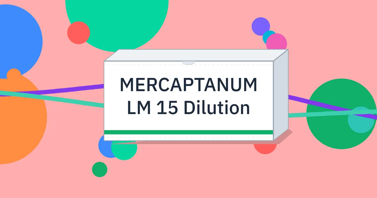 Symbolbild: Packung mit der Aufschrift MERCAPTANUM LM 15 Dilution (PZN 13605638) – Verfügbarkeit und Bezug in Apotheken in Frankfurt am Main