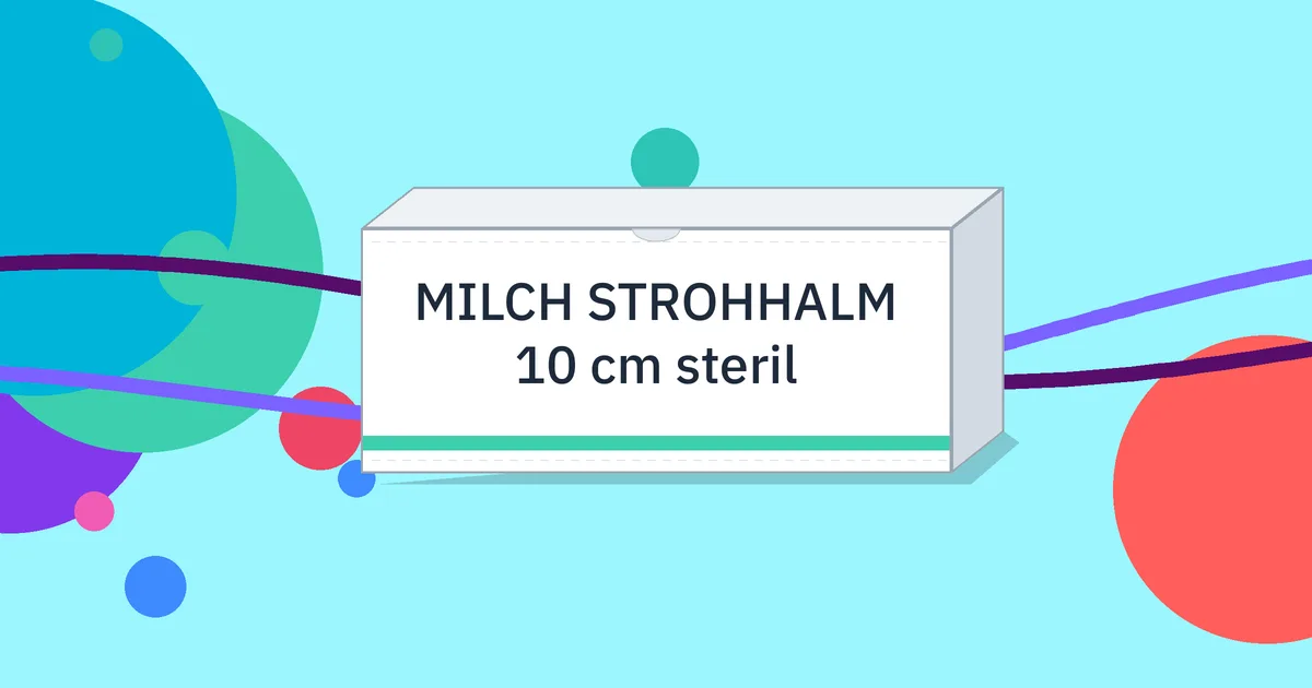 Symbolbild: Packung mit der Aufschrift MILCH STROHHALM 10 cm steril (PZN 13230434) – Verfügbarkeit und Bezug in Apotheken in Frankfurt am Main