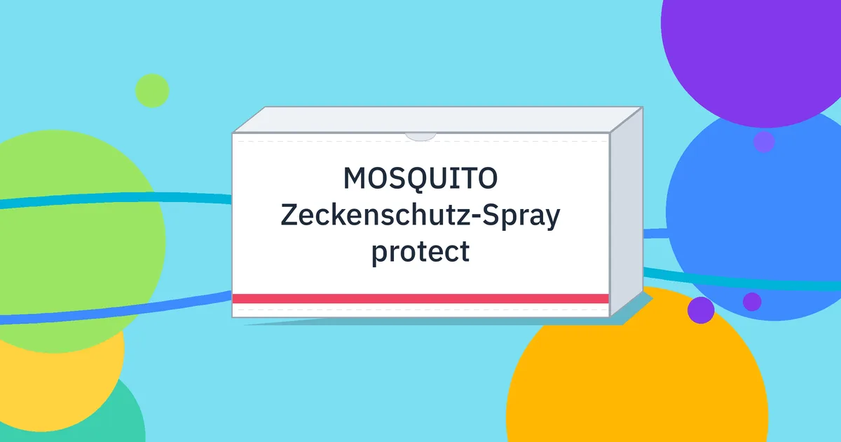 Symbolbild: Packung mit der Aufschrift MOSQUITO Zeckenschutz-Spray protect (PZN 17610369) – Verfügbarkeit und Bezug in Apotheken in Frankfurt am Main