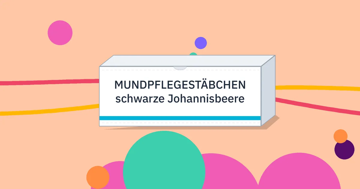 Symbolbild: Packung mit der Aufschrift MUNDPFLEGESTÄBCHEN schwarze Johannisbeere (PZN 08809787) – Verfügbarkeit und Bezug in Apotheken in Frankfurt am Main