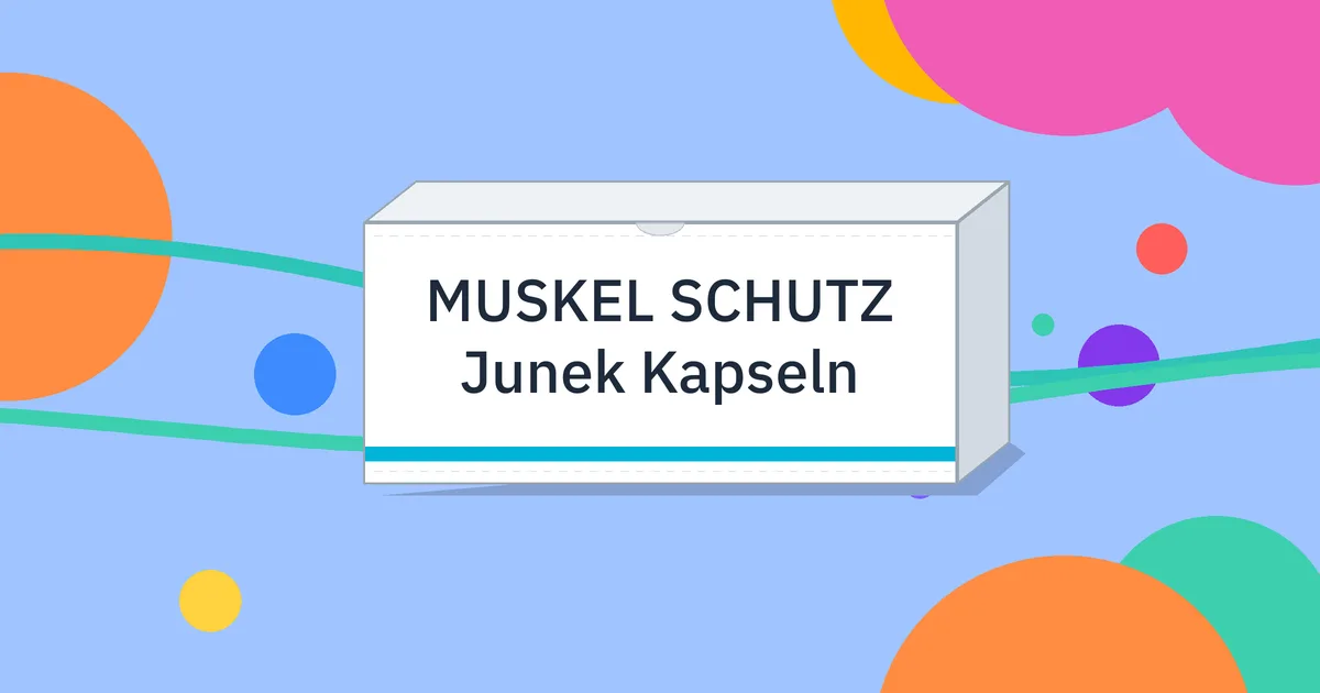 Symbolbild: Packung mit der Aufschrift MUSKEL SCHUTZ Junek Kapseln (PZN 10556454) – Verfügbarkeit und Bezug in Apotheken in Frankfurt am Main