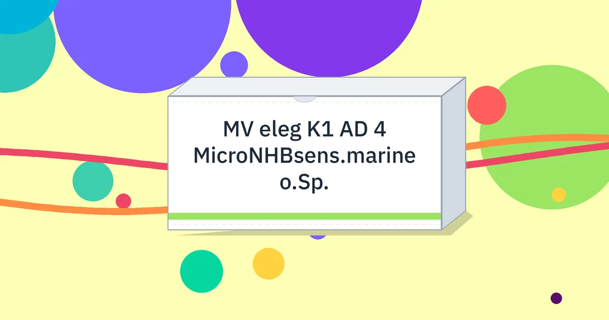 Symbolbild: Packung mit der Aufschrift MV eleg K1 AD 4 MicroNHBsens.marine o.Sp. (PZN 15670048) – Verfügbarkeit und Bezug in Apotheken in Frankfurt am Main