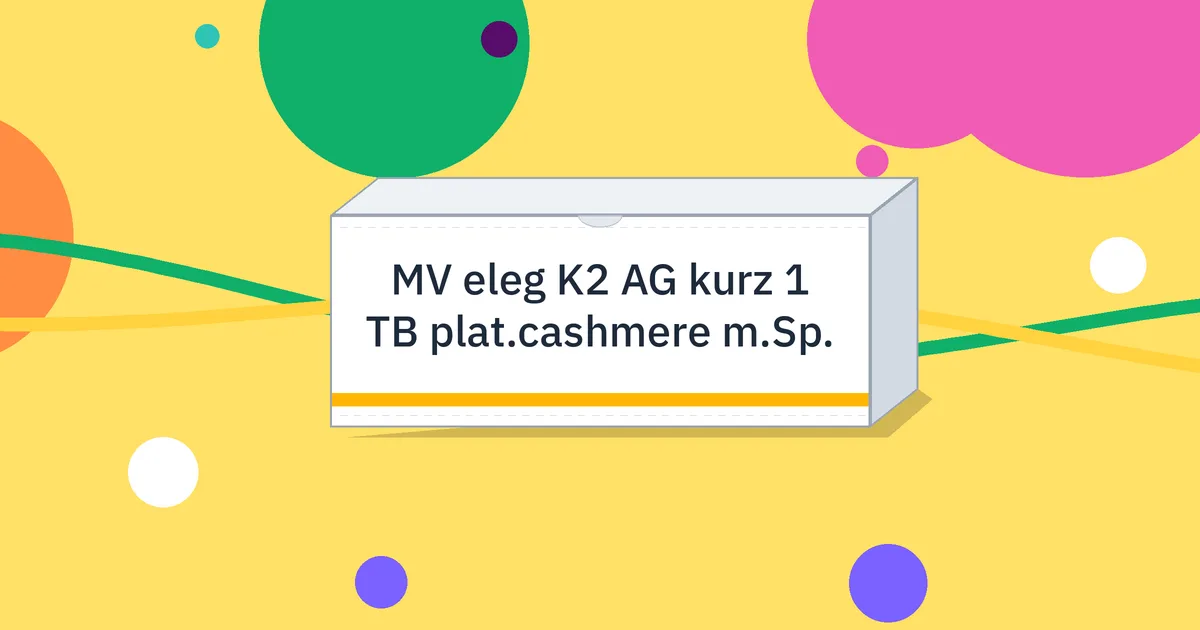 Symbolbild: Packung mit der Aufschrift MV eleg K2 AG kurz 1 TB plat.cashmere m.Sp. (PZN 14672513) – Verfügbarkeit und Bezug in Apotheken in Frankfurt am Main