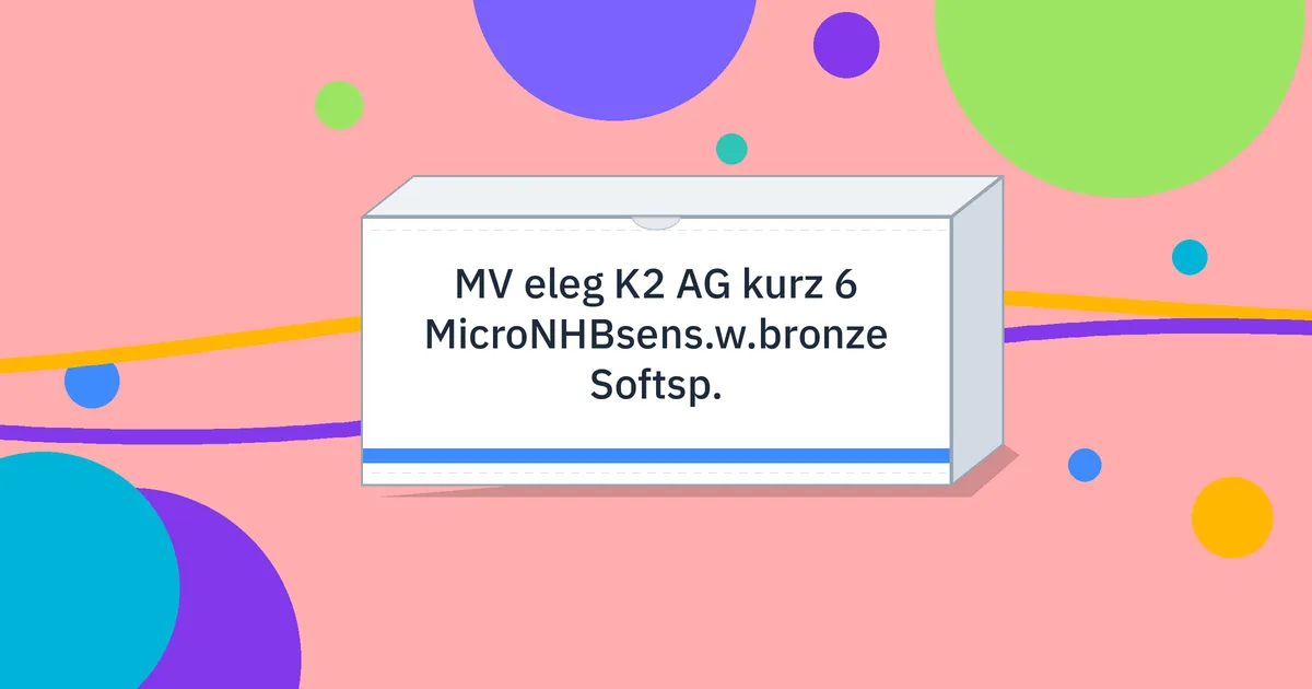 Symbolbild: Packung mit der Aufschrift MV eleg K2 AG kurz 6 MicroNHBsens.w.bronze Softsp. (PZN 15711497) – Verfügbarkeit und Bezug in Apotheken in Frankfurt am Main