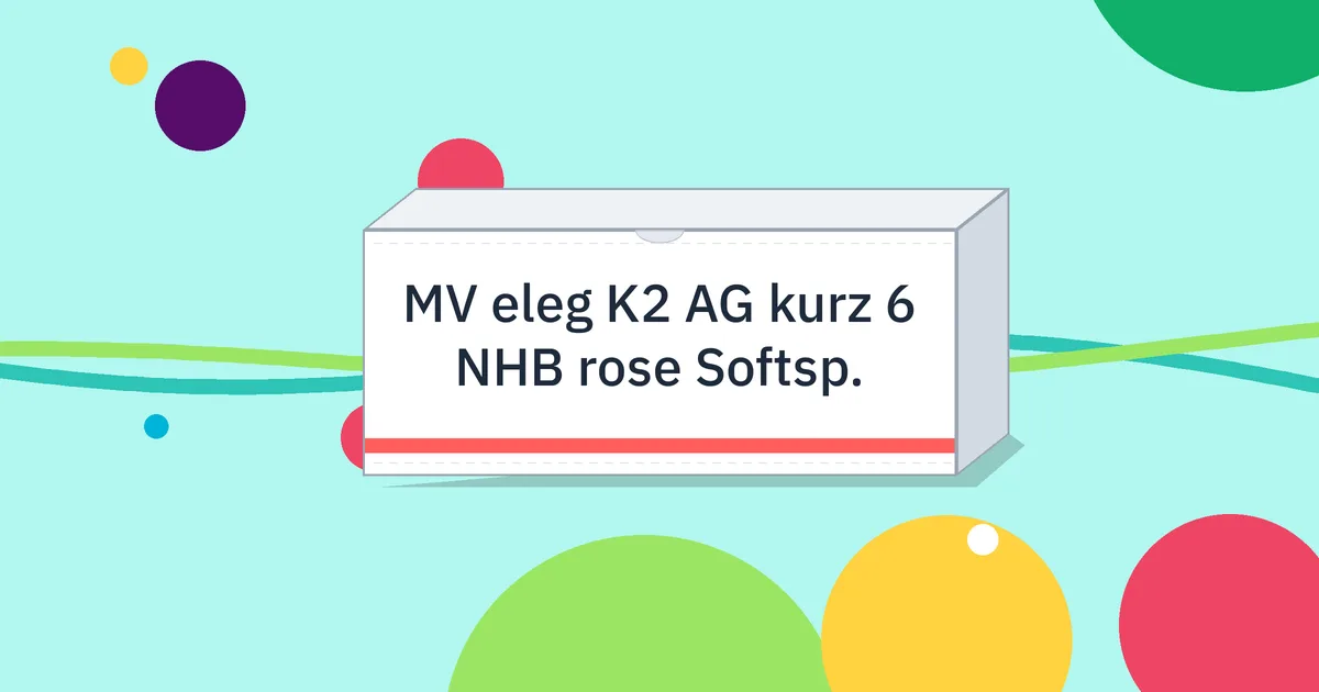 Symbolbild: Packung mit der Aufschrift MV eleg K2 AG kurz 6 NHB rose Softsp. (PZN 15716230) – Verfügbarkeit und Bezug in Apotheken in Frankfurt am Main