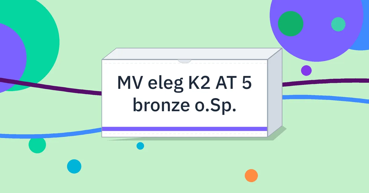 Symbolbild: Packung mit der Aufschrift MV eleg K2 AT 5 bronze o.Sp. (PZN 15284670) – Verfügbarkeit und Bezug in Apotheken in Frankfurt am Main