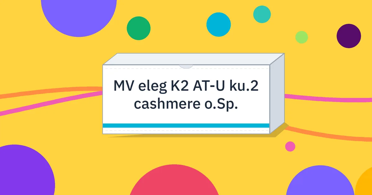 Symbolbild: Packung mit der Aufschrift MV eleg K2 AT-U ku.2 cashmere o.Sp. (PZN 15291552) – Verfügbarkeit und Bezug in Apotheken in Frankfurt am Main