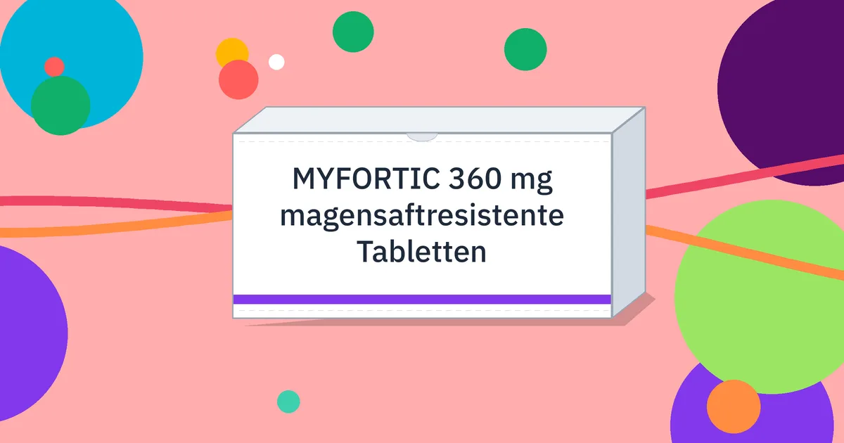 Symbolbild: Packung mit der Aufschrift MYFORTIC 360 mg magensaftresistente Tabletten (PZN 06733092) – Verfügbarkeit und Bezug in Apotheken in Frankfurt am Main