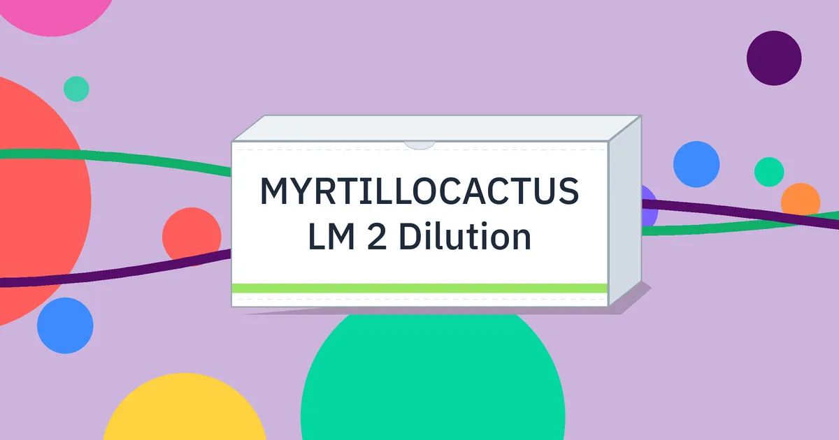 Symbolbild: Packung mit der Aufschrift MYRTILLOCACTUS LM 2 Dilution (PZN 13612905) – Verfügbarkeit und Bezug in Apotheken in Frankfurt am Main