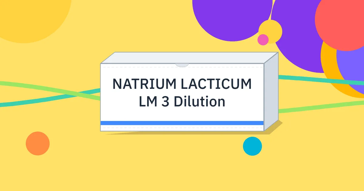 Symbolbild: Packung mit der Aufschrift NATRIUM LACTICUM LM 3 Dilution (PZN 12964683) – Verfügbarkeit und Bezug in Apotheken in Frankfurt am Main
