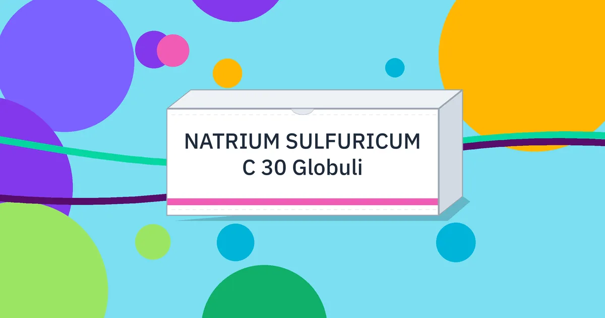 Symbolbild: Packung mit der Aufschrift NATRIUM SULFURICUM C 30 Globuli (PZN 15330016) – Verfügbarkeit und Bezug in Apotheken in Frankfurt am Main