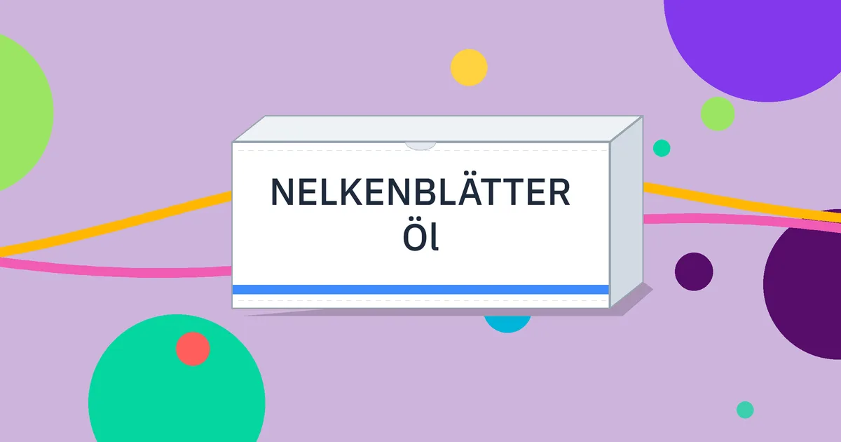 Symbolbild: Packung mit der Aufschrift NELKENBLÄTTER Öl (PZN 03681578) – Verfügbarkeit und Bezug in Apotheken in Frankfurt am Main