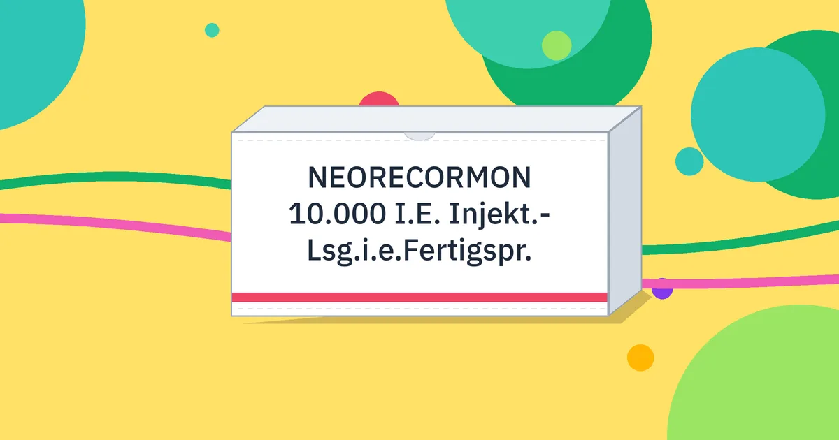 Symbolbild: Packung mit der Aufschrift NEORECORMON 10.000 I.E. Injekt.-Lsg.i.e.Fertigspr. (PZN 15895907) – Verfügbarkeit und Bezug in Apotheken in Frankfurt am Main