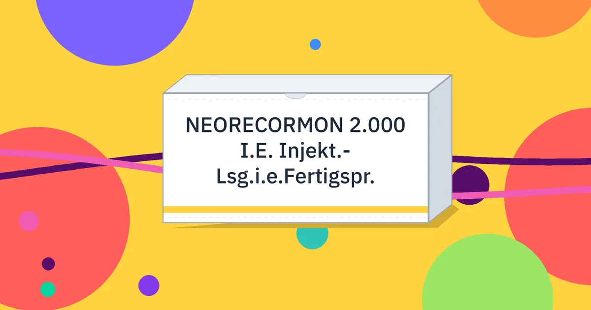 Symbolbild: Packung mit der Aufschrift NEORECORMON 2.000 I.E. Injekt.-Lsg.i.e.Fertigspr. (PZN 18048533) – Verfügbarkeit und Bezug in Apotheken in Frankfurt am Main