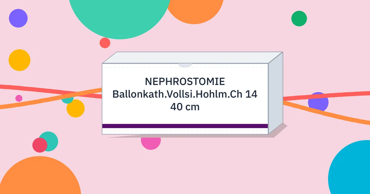 Symbolbild: Packung mit der Aufschrift NEPHROSTOMIE Ballonkath.Vollsi.Hohlm.Ch 14 40 cm (PZN 00443252) – Verfügbarkeit und Bezug in Apotheken in Frankfurt am Main