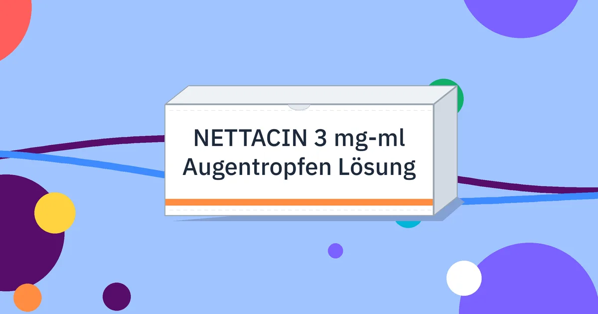 Symbolbild: Packung mit der Aufschrift NETTACIN 3 mg-ml Augentropfen Lösung (PZN 18849948) – Verfügbarkeit und Bezug in Apotheken in Frankfurt am Main