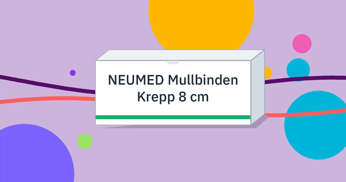 Symbolbild: Packung mit der Aufschrift NEUMED Mullbinden Krepp 8 cm (PZN 00803153) – Verfügbarkeit und Bezug in Apotheken in Frankfurt am Main
