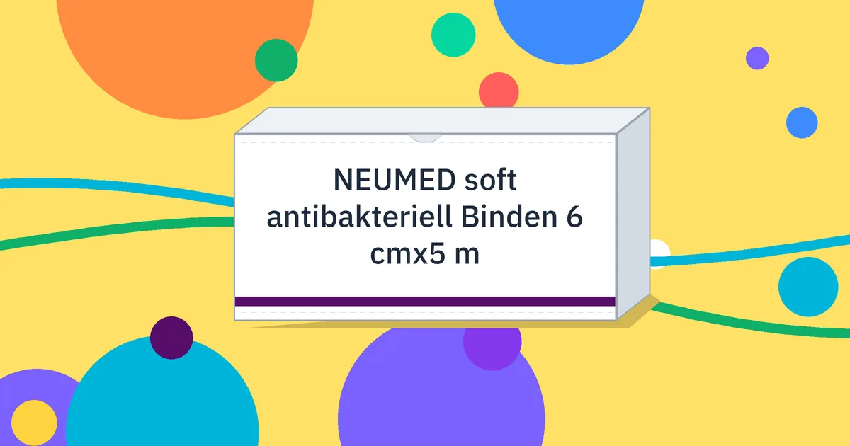 Symbolbild: Packung mit der Aufschrift NEUMED soft antibakteriell Binden 6 cmx5 m (PZN 13351669) – Verfügbarkeit und Bezug in Apotheken in Frankfurt am Main
