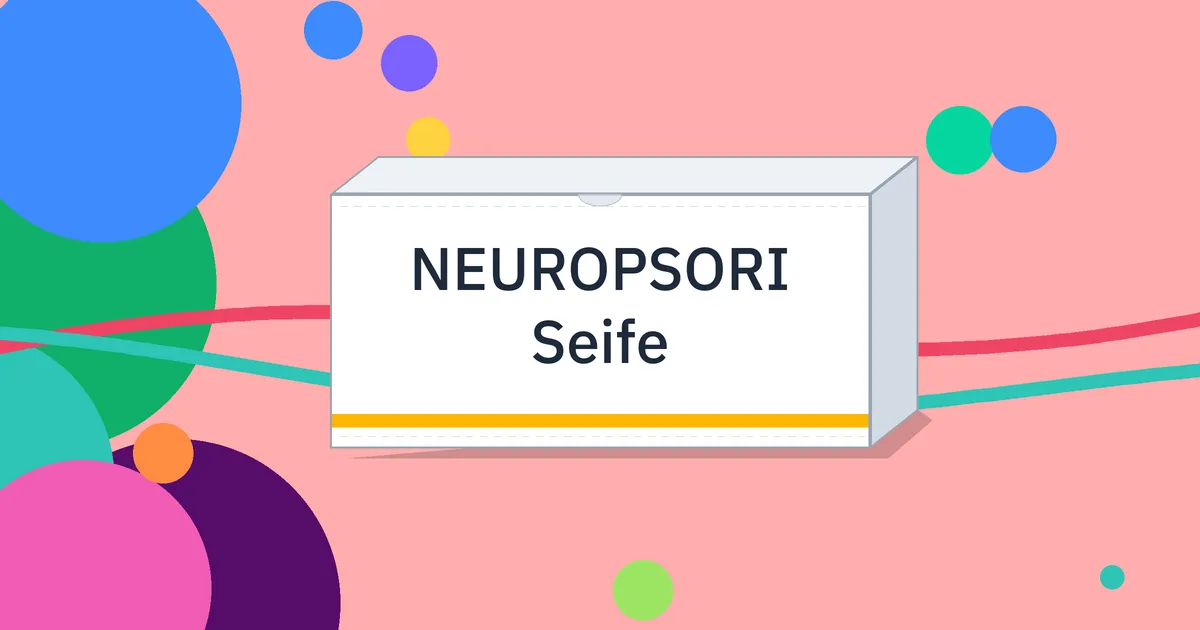 Symbolbild: Packung mit der Aufschrift NEUROPSORI Seife (PZN 01167251) – Verfügbarkeit und Bezug in Apotheken in Frankfurt am Main