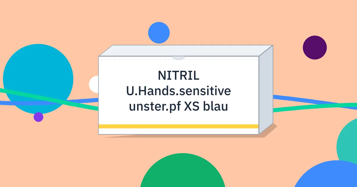 Symbolbild: Packung mit der Aufschrift NITRIL U.Hands.sensitive unster.pf XS blau (PZN 11296699) – Verfügbarkeit und Bezug in Apotheken in Frankfurt am Main
