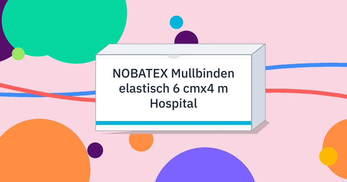 Symbolbild: Packung mit der Aufschrift NOBATEX Mullbinden elastisch 6 cmx4 m Hospital (PZN 17558947) – Verfügbarkeit und Bezug in Apotheken in Frankfurt am Main