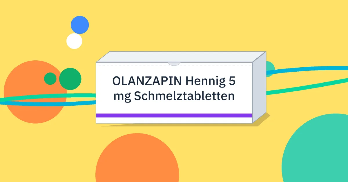Symbolbild: Packung mit der Aufschrift OLANZAPIN Hennig 5 mg Schmelztabletten (PZN 08914076) – Verfügbarkeit und Bezug in Apotheken in Frankfurt am Main