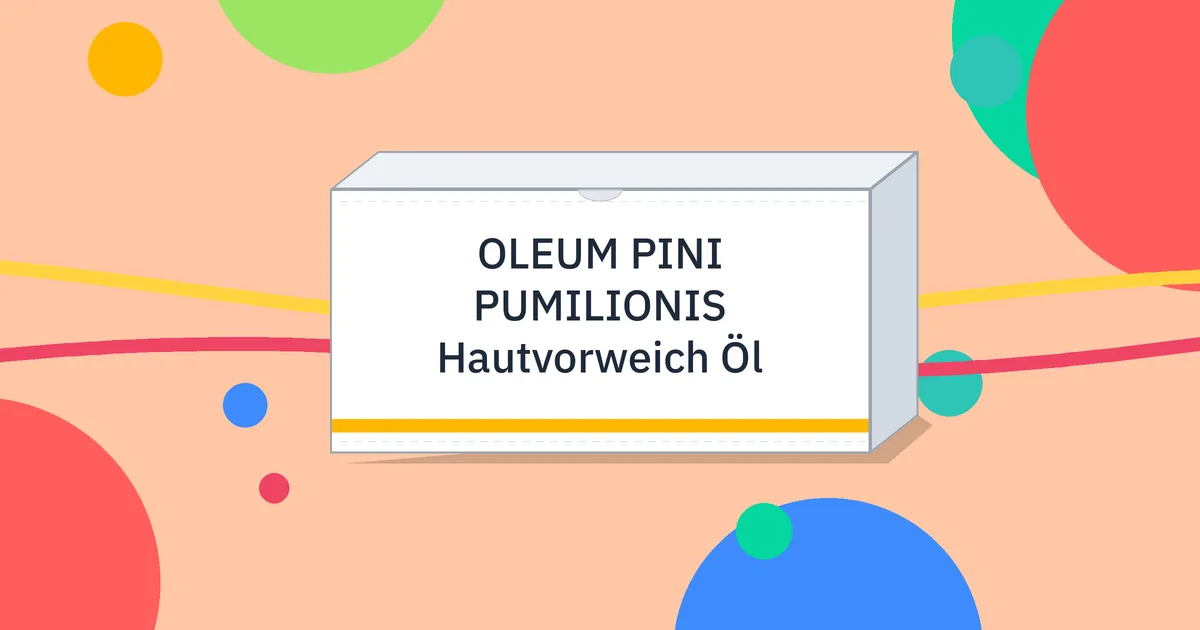 Symbolbild: Packung mit der Aufschrift OLEUM PINI PUMILIONIS Hautvorweich Öl (PZN 04443651) – Verfügbarkeit und Bezug in Apotheken in Frankfurt am Main