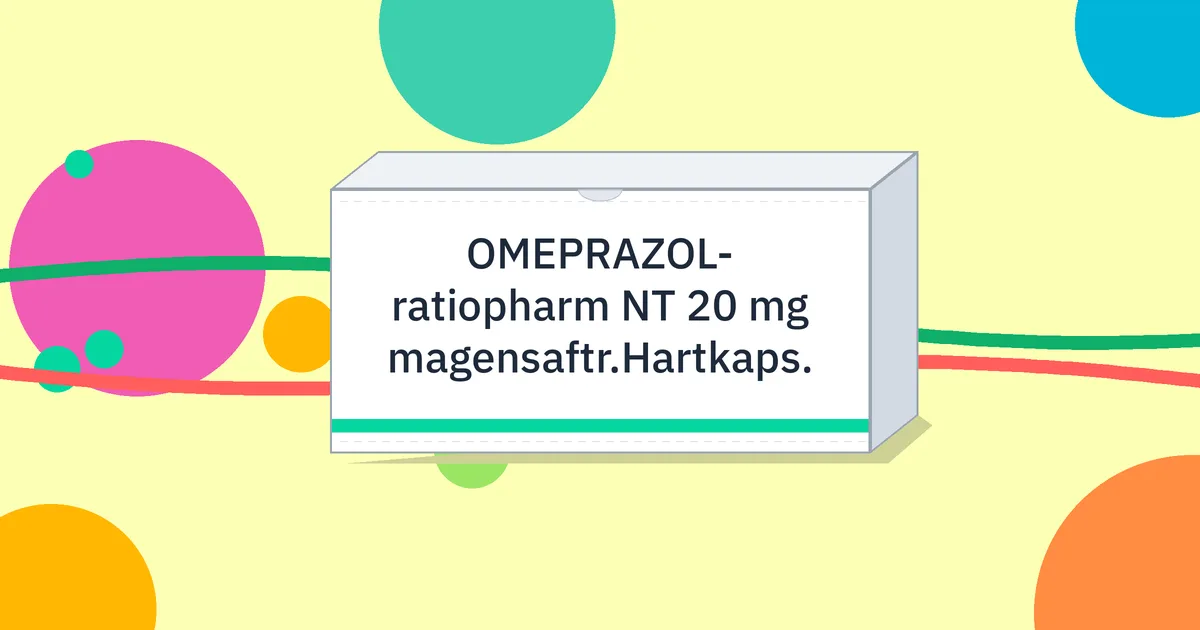 Symbolbild: Packung mit der Aufschrift OMEPRAZOL-ratiopharm NT 20 mg magensaftr.Hartkaps. (PZN 00913864) – Verfügbarkeit und Bezug in Apotheken in Frankfurt am Main