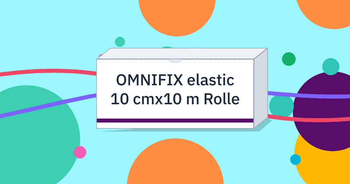 Symbolbild: Packung mit der Aufschrift OMNIFIX elastic 10 cmx10 m Rolle (PZN 10092701) – Verfügbarkeit und Bezug in Apotheken in Frankfurt am Main