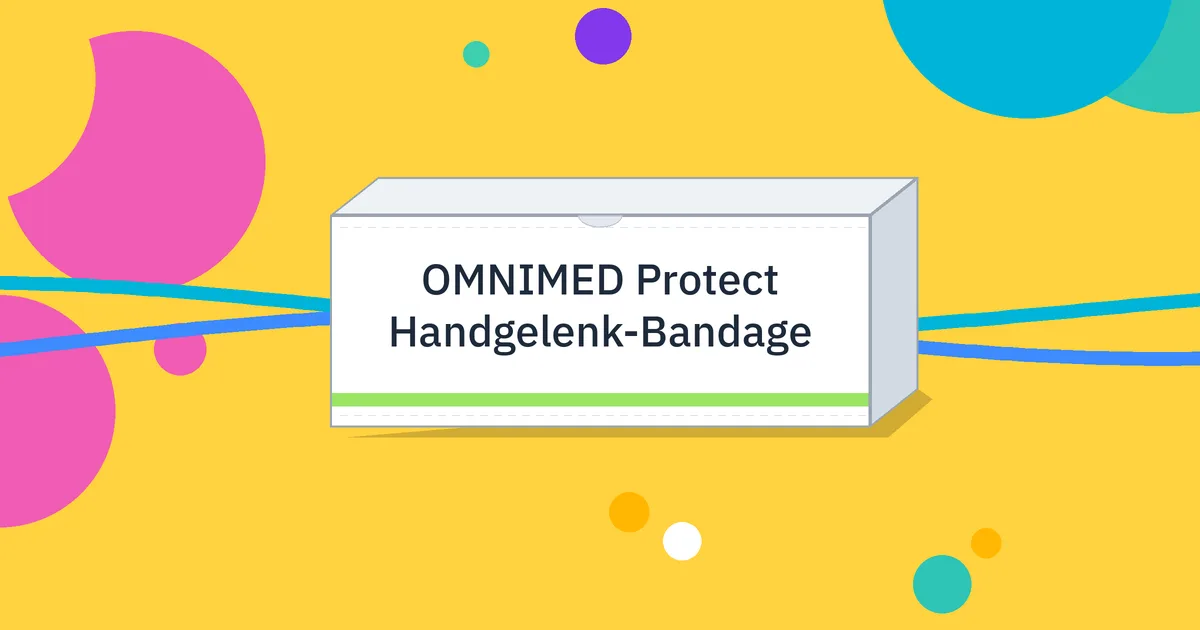 Symbolbild: Packung mit der Aufschrift OMNIMED Protect Handgelenk-Bandage (PZN 16357253) – Verfügbarkeit und Bezug in Apotheken in Frankfurt am Main