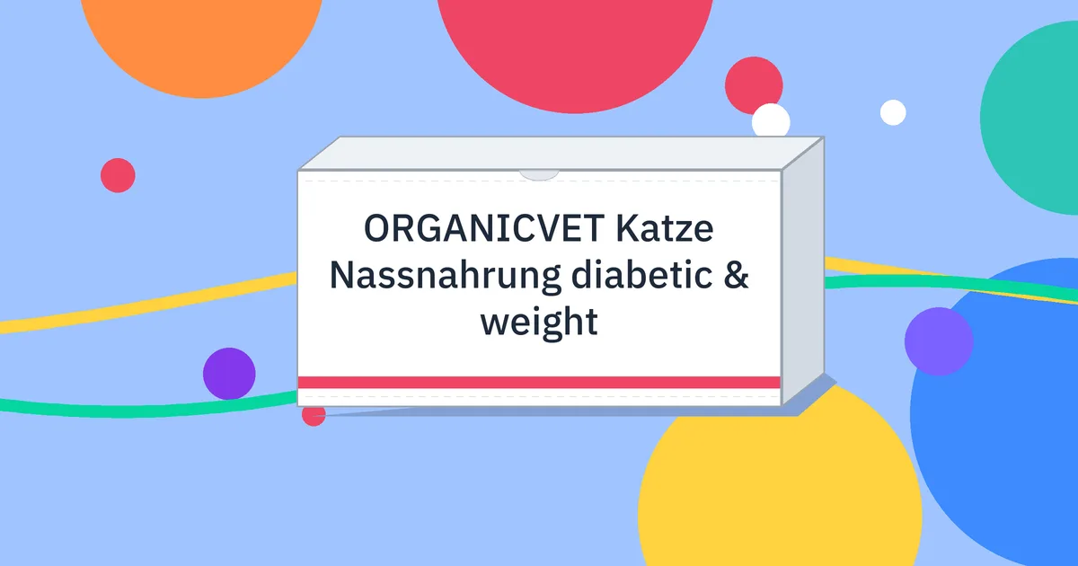 Symbolbild: Packung mit der Aufschrift ORGANICVET Katze Nassnahrung diabetic & weight (PZN 12376207) – Verfügbarkeit und Bezug in Apotheken in Frankfurt am Main