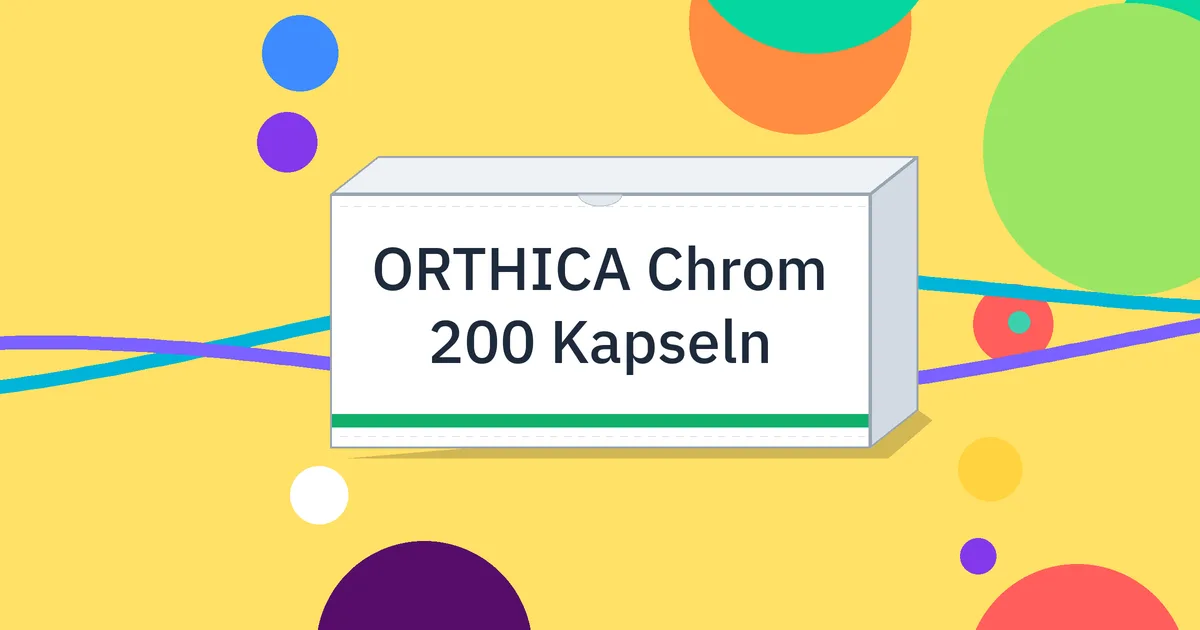 Symbolbild: Packung mit der Aufschrift ORTHICA Chrom 200 Kapseln (PZN 13859445) – Verfügbarkeit und Bezug in Apotheken in Frankfurt am Main