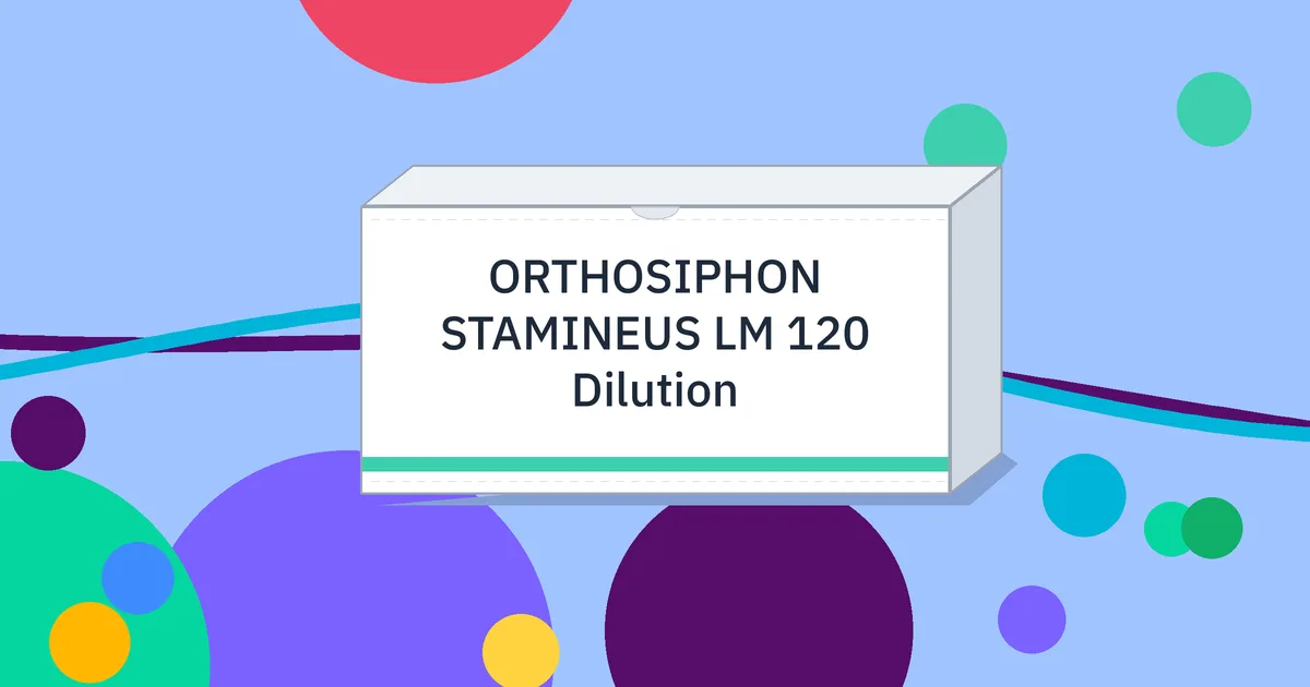 Symbolbild: Packung mit der Aufschrift ORTHOSIPHON STAMINEUS LM 120 Dilution (PZN 13628332) – Verfügbarkeit und Bezug in Apotheken in Frankfurt am Main