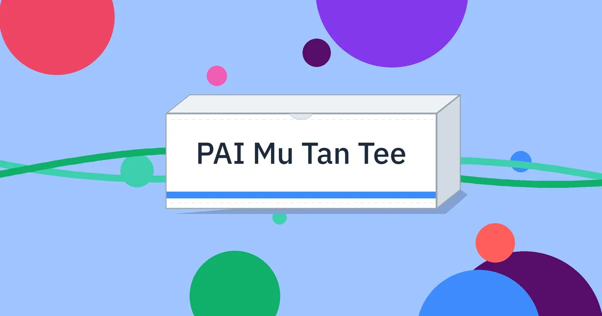 Symbolbild: Packung mit der Aufschrift PAI Mu Tan Tee (PZN 00453776) – Verfügbarkeit und Bezug in Apotheken in Frankfurt am Main