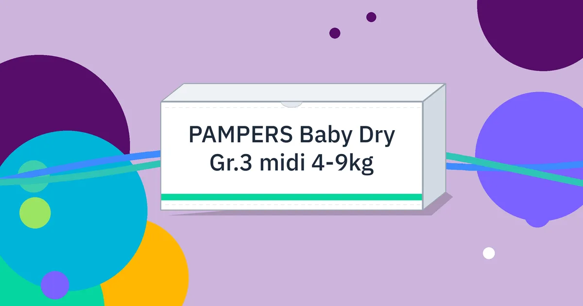 Symbolbild: Packung mit der Aufschrift PAMPERS Baby Dry Gr.3 midi 4-9kg (PZN 09007044) – Verfügbarkeit und Bezug in Apotheken in Frankfurt am Main
