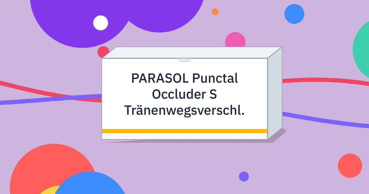 Symbolbild: Packung mit der Aufschrift PARASOL Punctal Occluder S Tränenwegsverschl. (PZN 05354151) – Verfügbarkeit und Bezug in Apotheken in Frankfurt am Main