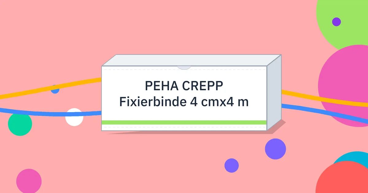 Symbolbild: Packung mit der Aufschrift PEHA CREPP Fixierbinde 4 cmx4 m (PZN 17435067) – Verfügbarkeit und Bezug in Apotheken in Frankfurt am Main