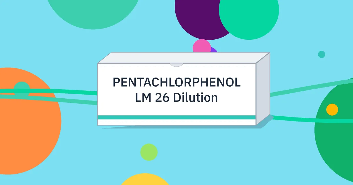 Symbolbild: Packung mit der Aufschrift PENTACHLORPHENOL LM 26 Dilution (PZN 13634344) – Verfügbarkeit und Bezug in Apotheken in Frankfurt am Main