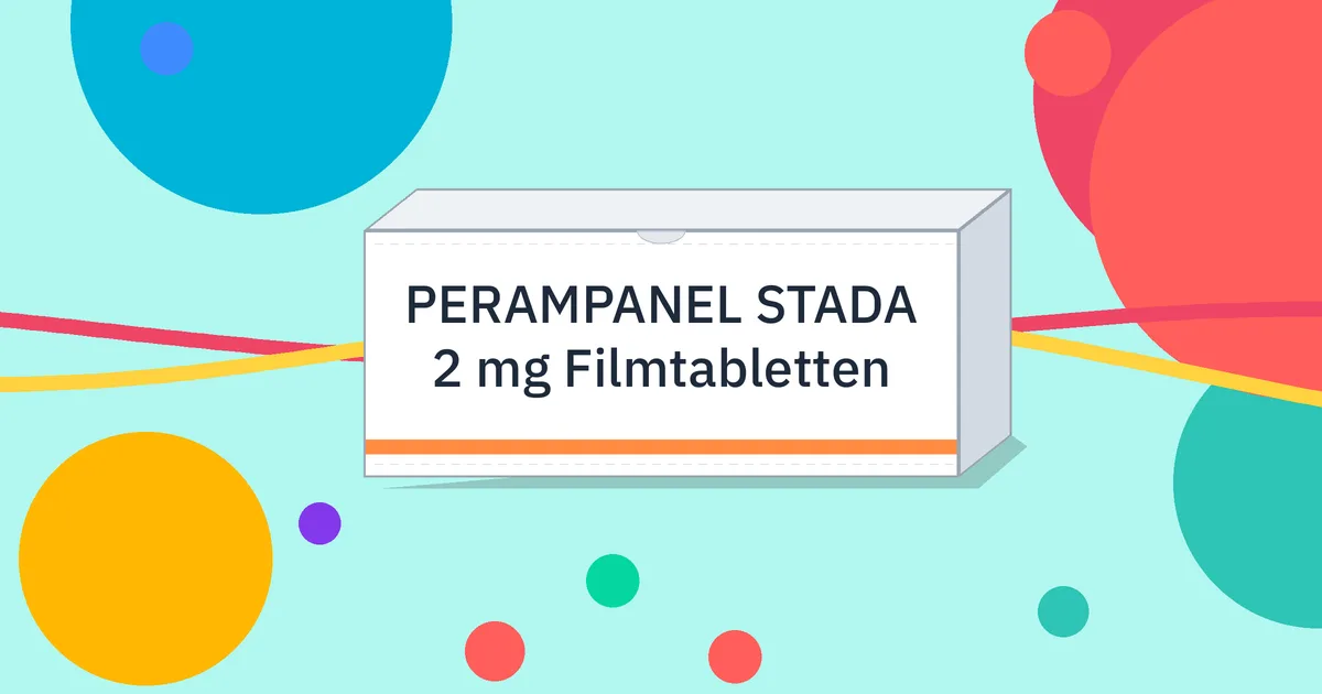 Symbolbild: Packung mit der Aufschrift PERAMPANEL STADA 2 mg Filmtabletten (PZN 20143285) – Verfügbarkeit und Bezug in Apotheken in Frankfurt am Main