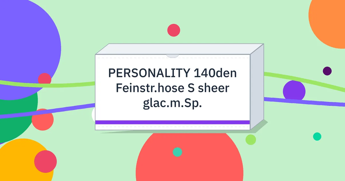 Symbolbild: Packung mit der Aufschrift PERSONALITY 140den Feinstr.hose S sheer glac.m.Sp. (PZN 16189198) – Verfügbarkeit und Bezug in Apotheken in Frankfurt am Main