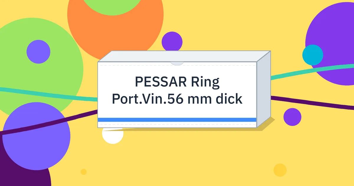 Symbolbild: Packung mit der Aufschrift PESSAR Ring Port.Vin.56 mm dick (PZN 01967394) – Verfügbarkeit und Bezug in Apotheken in Frankfurt am Main