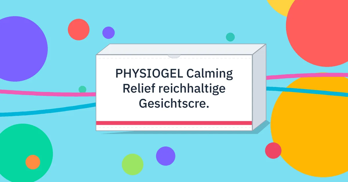Symbolbild: Packung mit der Aufschrift PHYSIOGEL Calming Relief reichhaltige Gesichtscre. (PZN 10796454) – Verfügbarkeit und Bezug in Apotheken in Frankfurt am Main
