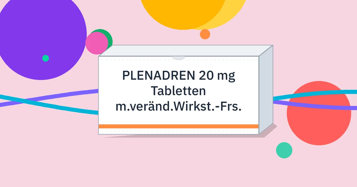 Symbolbild: Packung mit der Aufschrift PLENADREN 20 mg Tabletten m.veränd.Wirkst.-Frs. (PZN 14852528) – Verfügbarkeit und Bezug in Apotheken in Frankfurt am Main