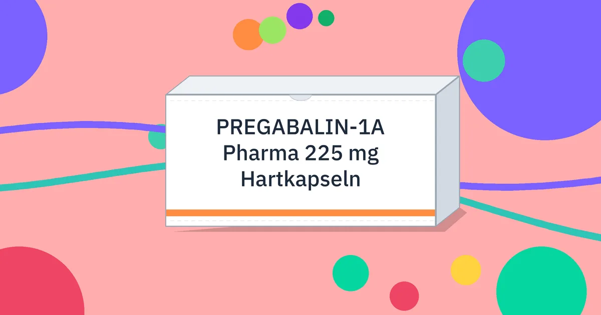 Symbolbild: Packung mit der Aufschrift PREGABALIN-1A Pharma 225 mg Hartkapseln (PZN 10973175) – Verfügbarkeit und Bezug in Apotheken in Frankfurt am Main