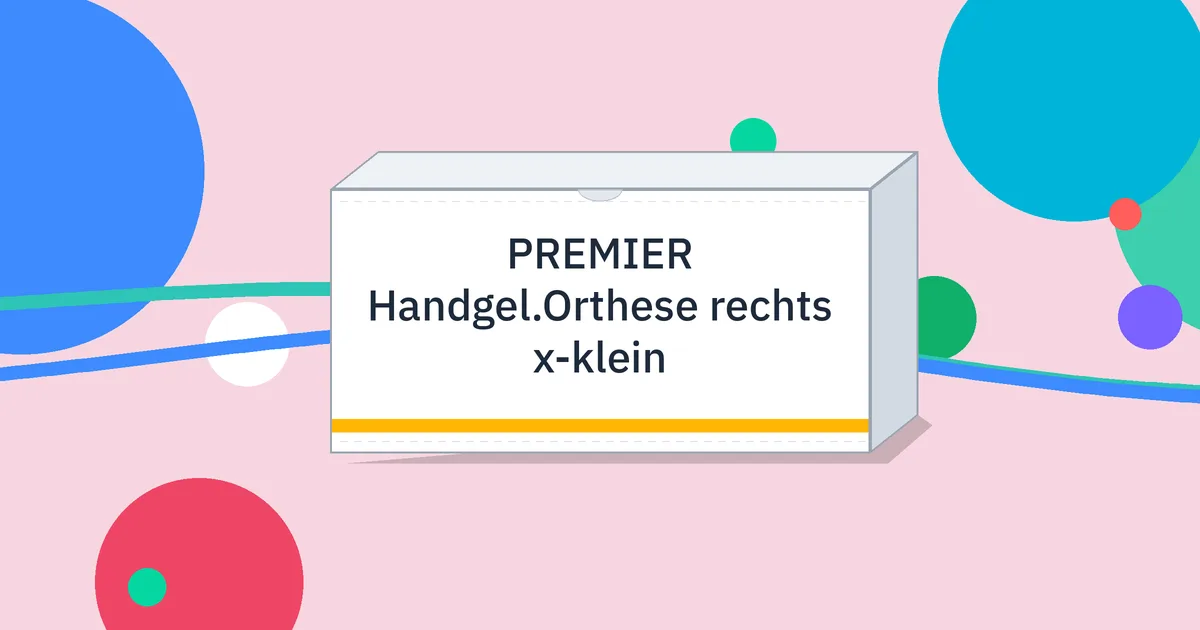 Symbolbild: Packung mit der Aufschrift PREMIER Handgel.Orthese rechts x-klein (PZN 06643851) – Verfügbarkeit und Bezug in Apotheken in Frankfurt am Main