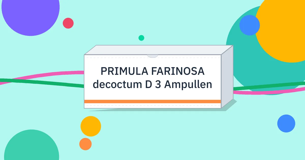 Symbolbild: Packung mit der Aufschrift PRIMULA FARINOSA decoctum D 3 Ampullen (PZN 02705733) – Verfügbarkeit und Bezug in Apotheken in Frankfurt am Main