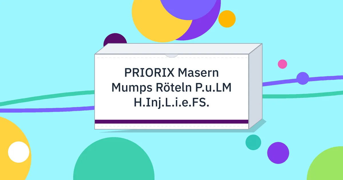 Symbolbild: Packung mit der Aufschrift PRIORIX Masern Mumps Röteln P.u.LM H.Inj.L.i.e.FS. (PZN 10206808) – Verfügbarkeit und Bezug in Apotheken in Frankfurt am Main
